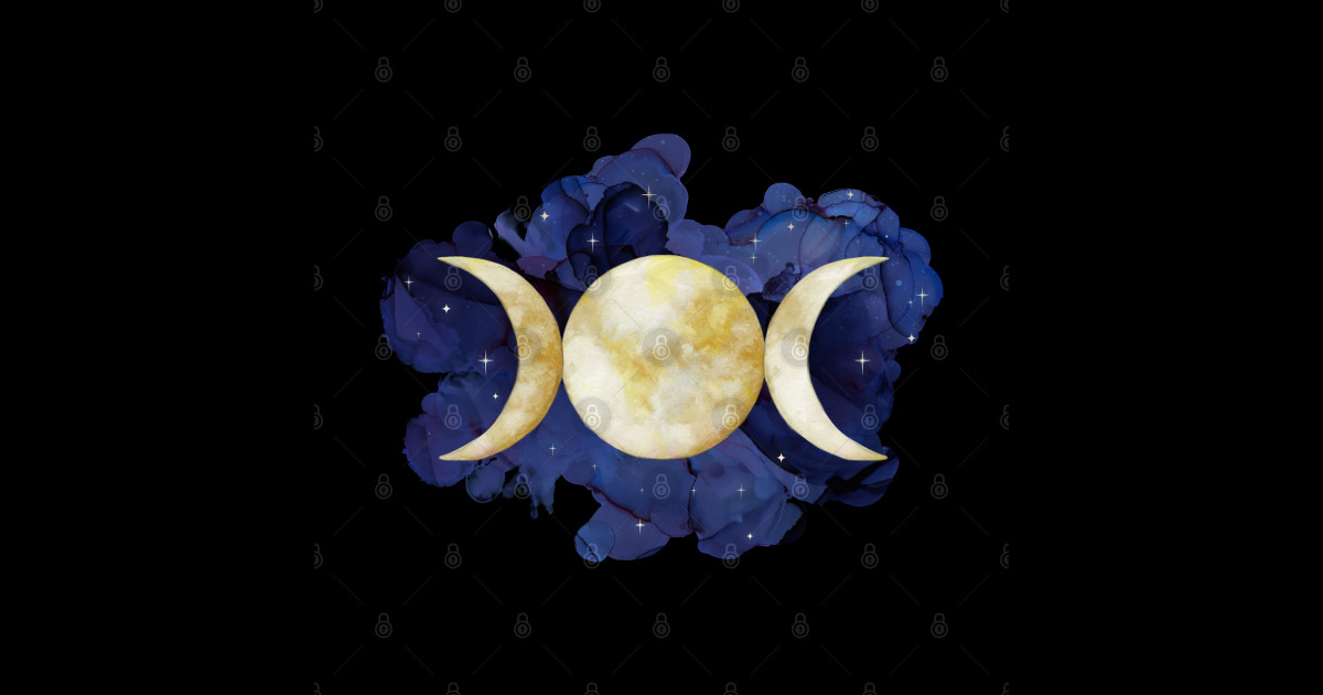 Triple Moon - Watercolor - Triple Moon - Sticker | TeePublic