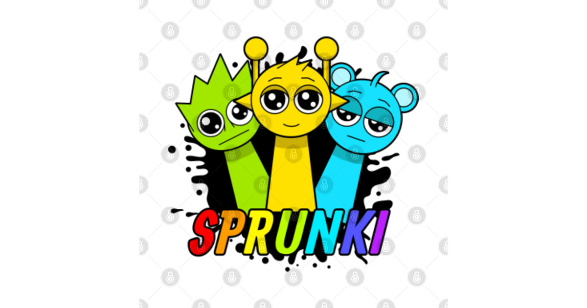 Sprunki Kids Characters - Lime Simon Sky - Sprunki Birthday - T-Shirt ...