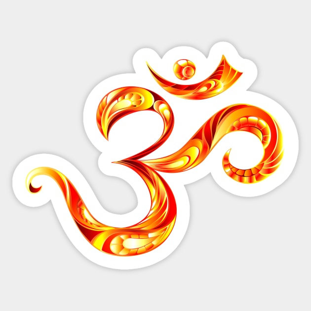 Fire Symbol Om - Fire Symbol Om - Sticker | TeePublic