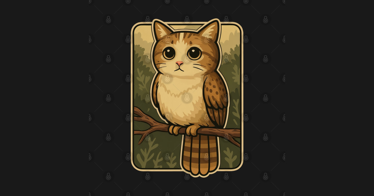 Meowl Cat Owl Funny meme - Cat Owl - T-Shirt | TeePublic