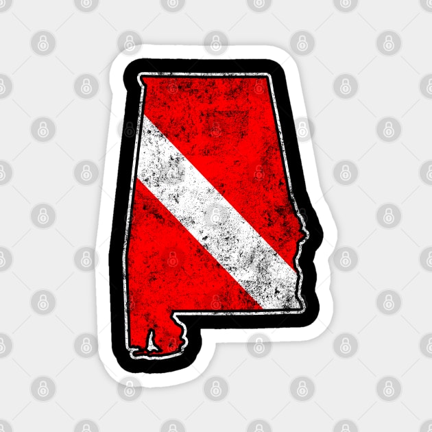 Alabama Dive Flag Scuba Diving State Map Dive Flag Distressed - Dive ...