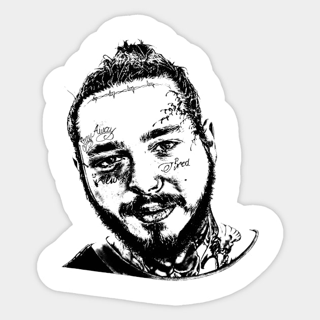Post Malone Chart-topper - Post Malone - Sticker | TeePublic