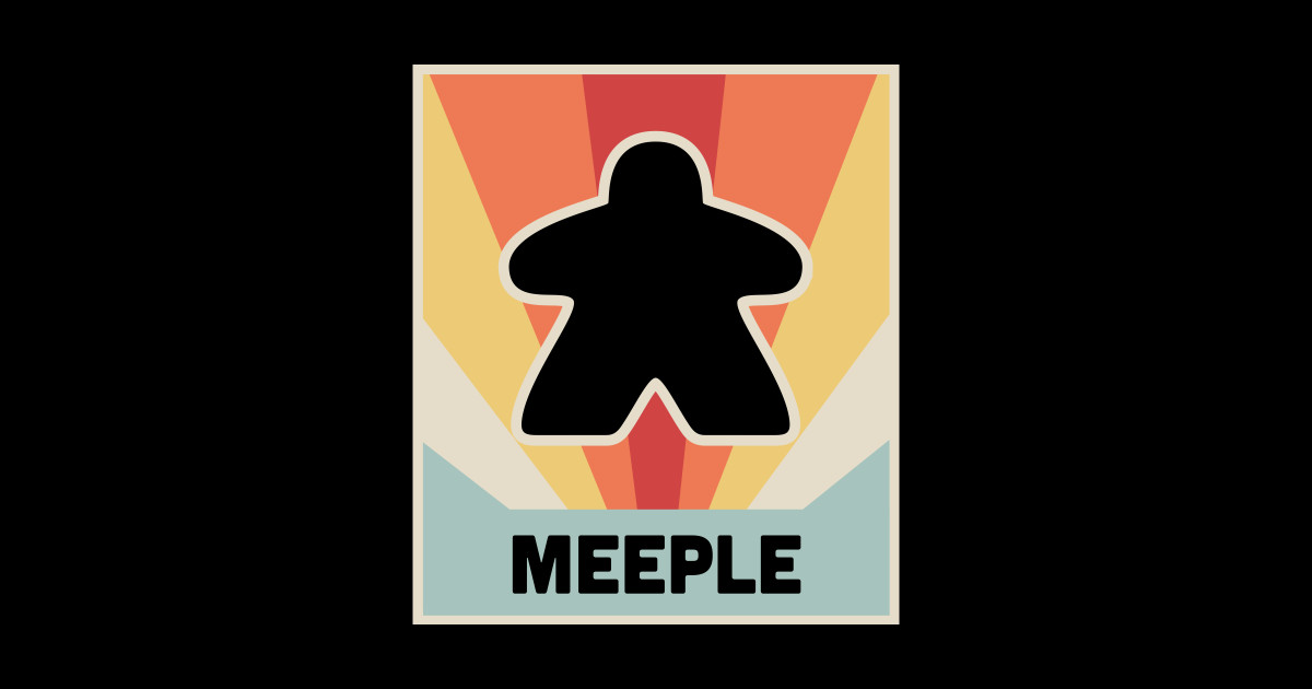 Vintage MEEPLE Boardgame Design - Boardgame - Sticker | TeePublic