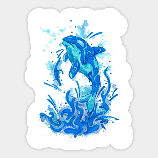 blue orca whale - Orca - Sticker | TeePublic