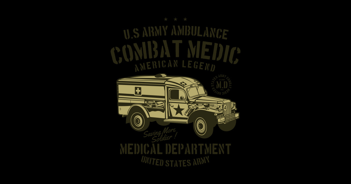 Army Ambulance Combat Medic - Ambulance - Sticker | TeePublic