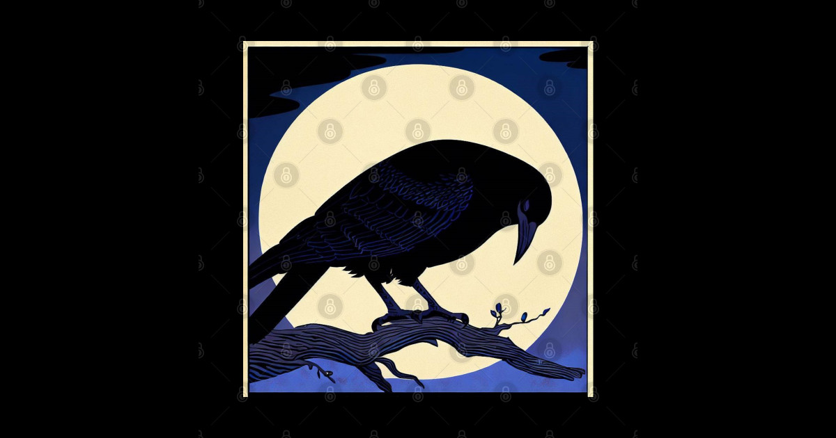Moonlight Raven - Raven - Sticker | TeePublic