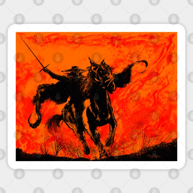 Zorro Fire and Flames - Zorro - Sticker | TeePublic
