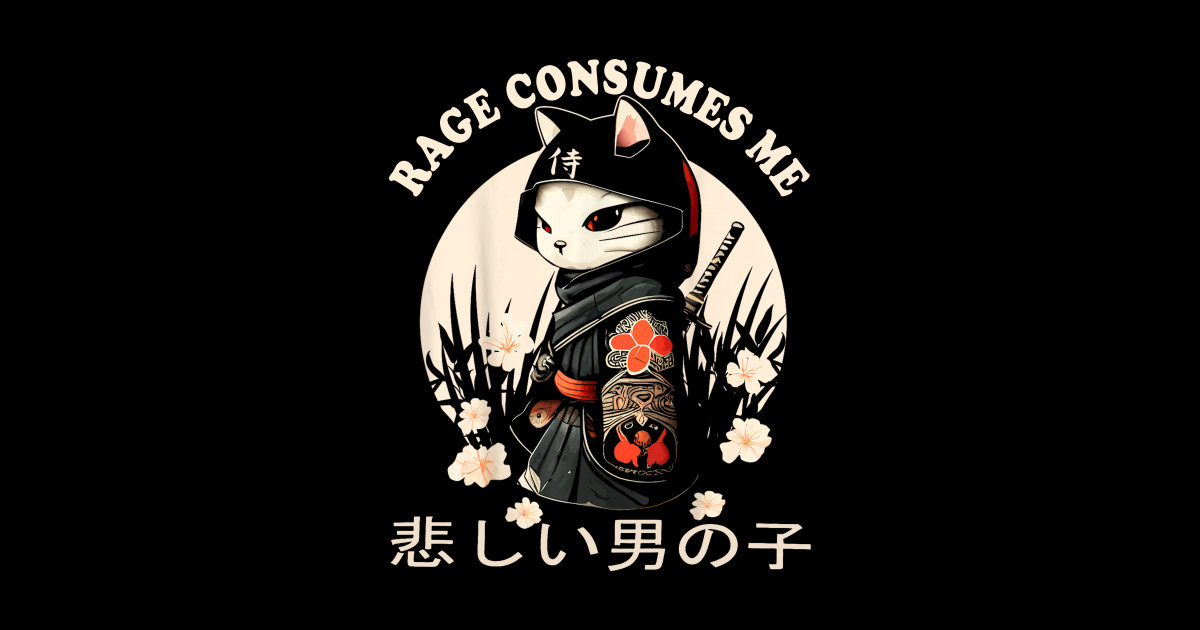 Rage Consumes Me Funny Cat Meme Japanese Humor Sarcastic - Rage ...