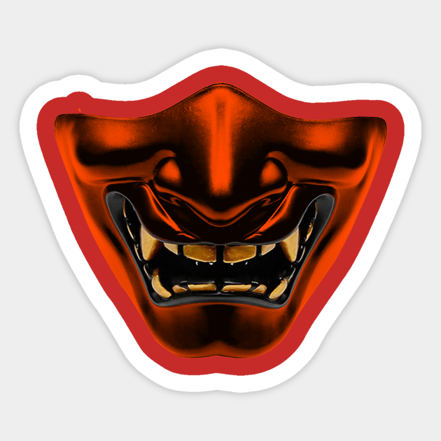 Demon Mask - Orange - Masks For Coronavirus - Sticker | TeePublic