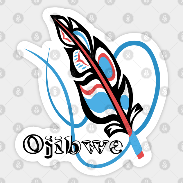 Ojibwe & Feather - Ojibwe - Sticker | TeePublic