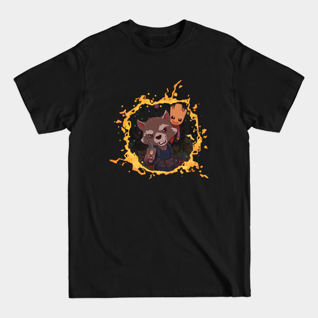 Rocket Raccoon and Baby Groot - Guardians Of The Galaxy - T-Shirt sold ...