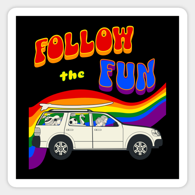 Follow the Fun - Summer Holiday - Sticker | TeePublic
