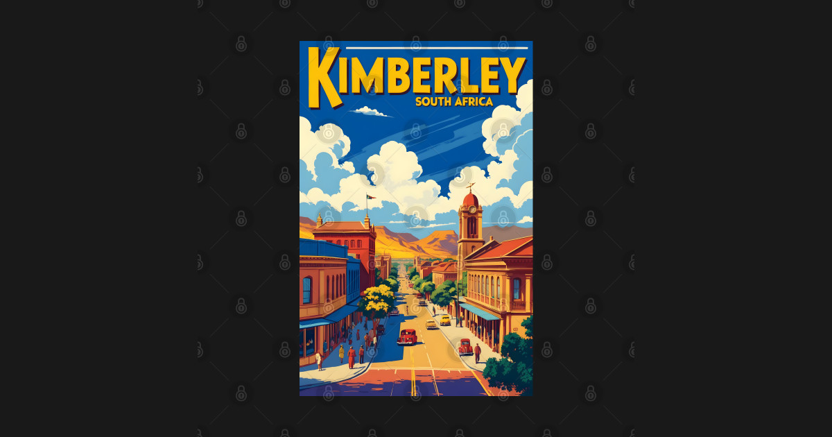 Kimberley South Africa Vintage Travel Retro Poster Design - Kimberley ...
