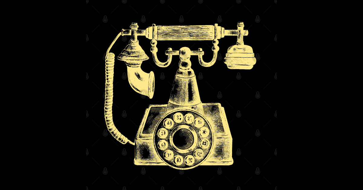 old telephone - Telephone - Sticker | TeePublic