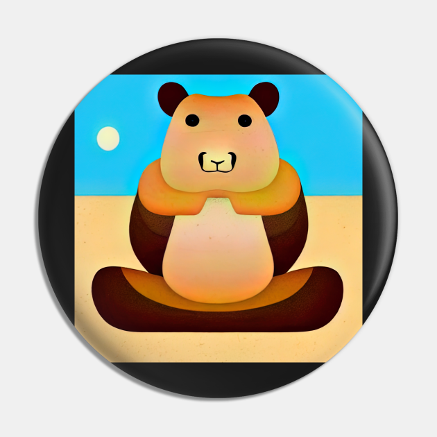 Capybara Bear Zen Monk Vector Illustration sitting in meditation ...