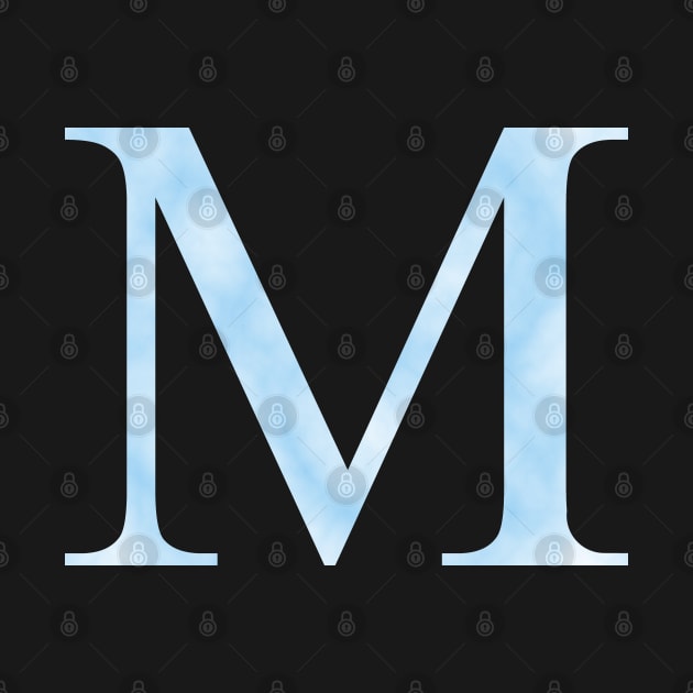 Watercolor Letter M Vibrant Light Blue - Lettering - T-Shirt | TeePublic