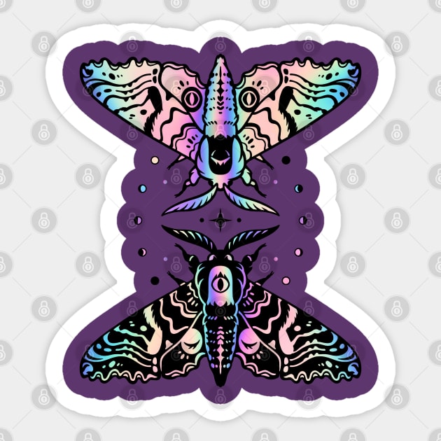 Duality Moths - Rainbow - Moth - Sticker | TeePublic
