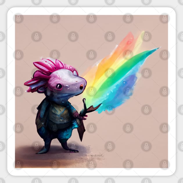 Axolotl fighting with love - Axolotl - Sticker | TeePublic