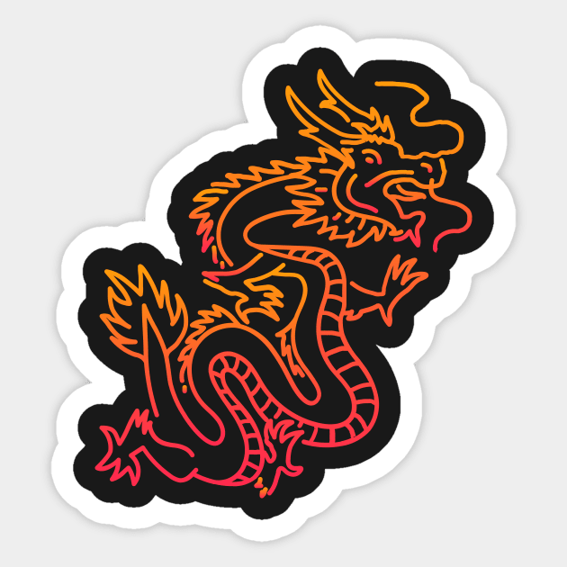 Trippy Psychedelic Chinese Dragon - Chinese Dragon - Sticker | TeePublic