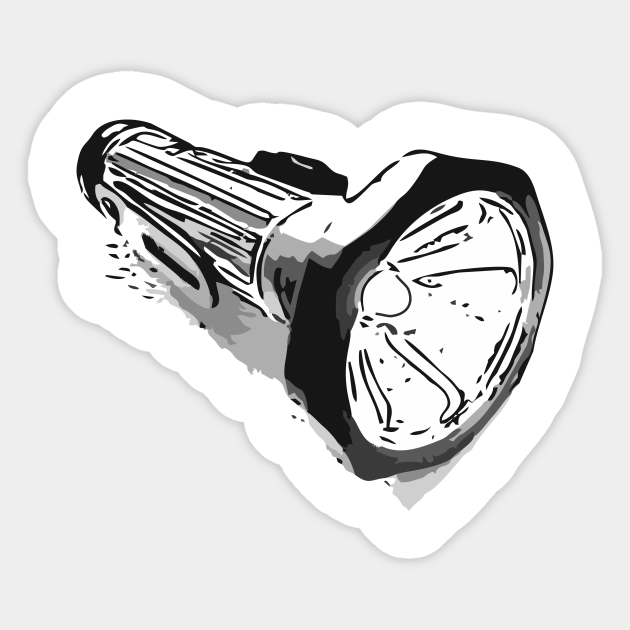 retro flashlight - Flashlight - Sticker | TeePublic