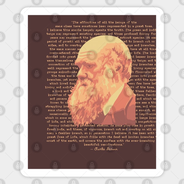 Charles Darwin Portrait and Quote - Charles Darwin - Sticker | TeePublic
