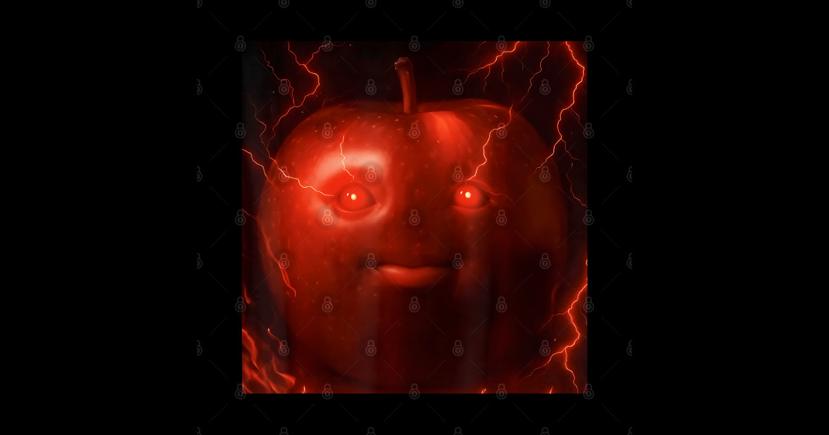 Silly Ai Niche Evil Apple Gen Z Brainrot Fruit - Funny Silly Ai - Pin ...