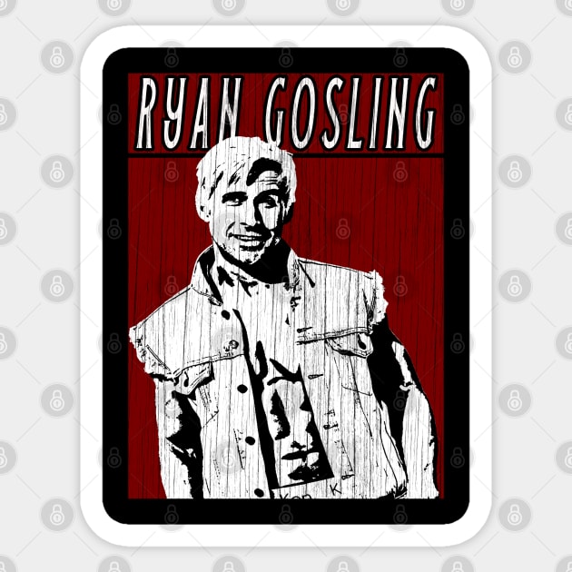Vintage Retro Ryan Gosling - Ryan Gosling - Sticker | TeePublic