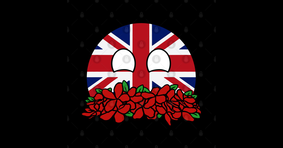 countryballs united kingdom play flowers - Countryball - Sticker ...
