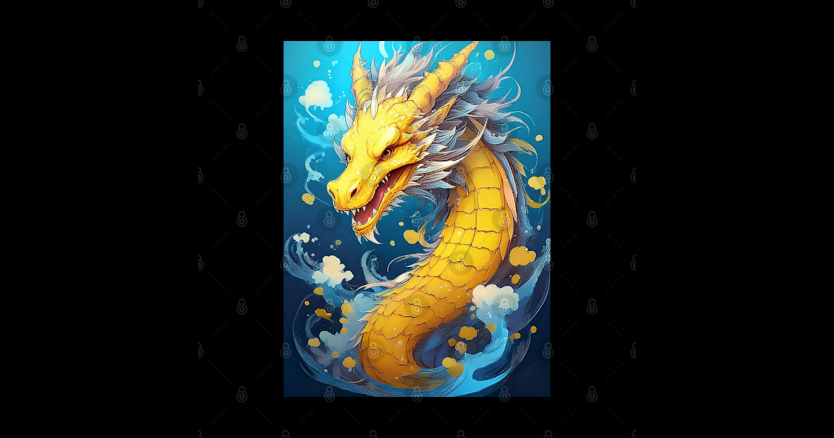 Yellow dragon. - Dragon - Sticker | TeePublic