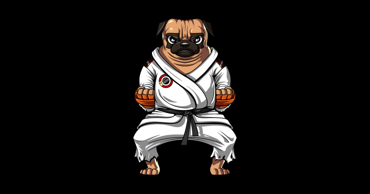 Pug Dog Karate - Pug Karate - Pillow | TeePublic
