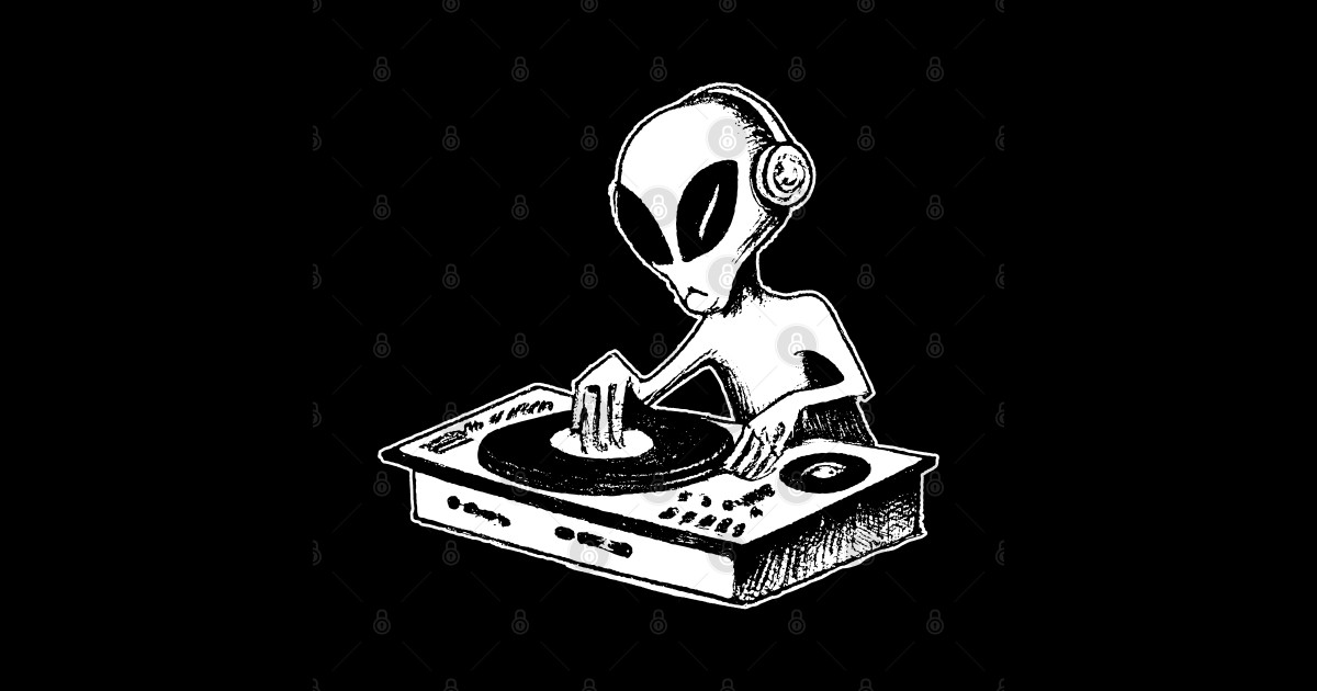 Tekno DJ Alien Rave Vinyl - Alien Raver - Sticker | TeePublic