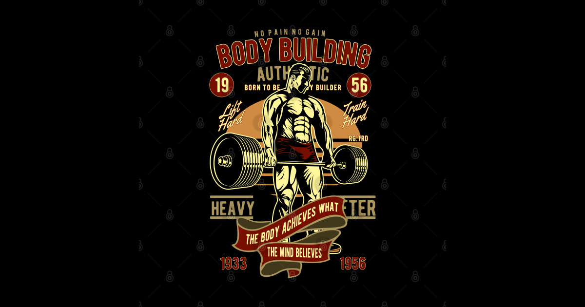 Vintage Body Building - Bodybuilding - Sticker | TeePublic