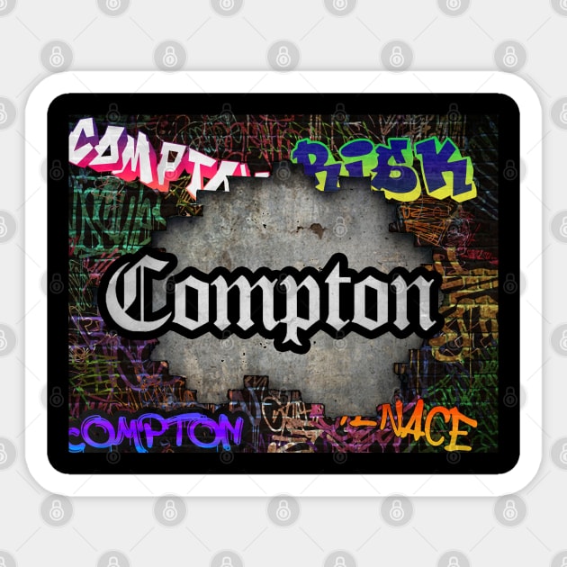 Compton Logo - Compton - Sticker | TeePublic