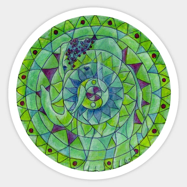 Tao elephant free-hand mandala - Tags Reliability - Sticker | TeePublic