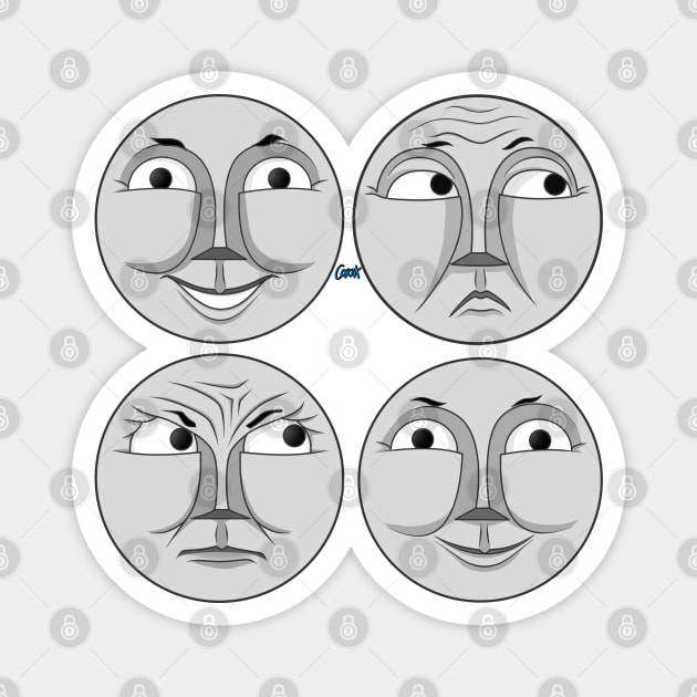 Faces of Gordon the Big Engine - Thomas And Friends - Magnet | TeePublic