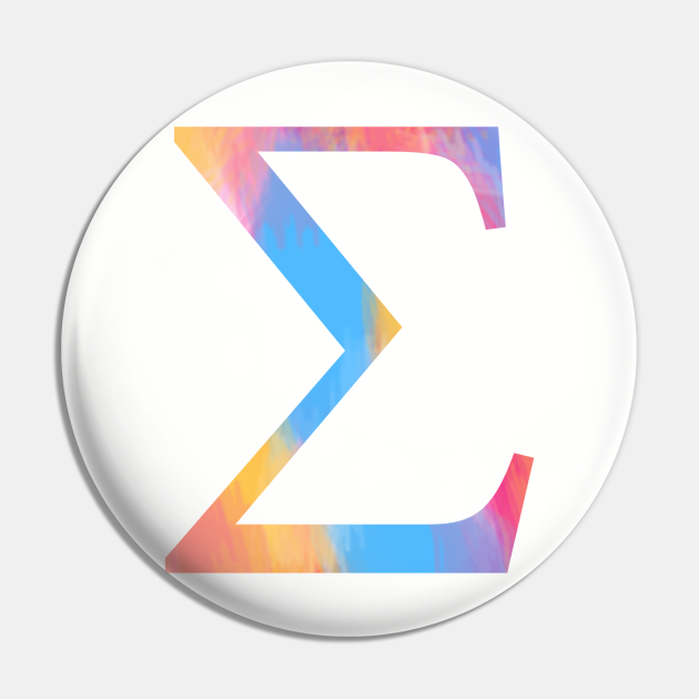 Sunrise Sigma Letter - Rainbow - Pin | TeePublic