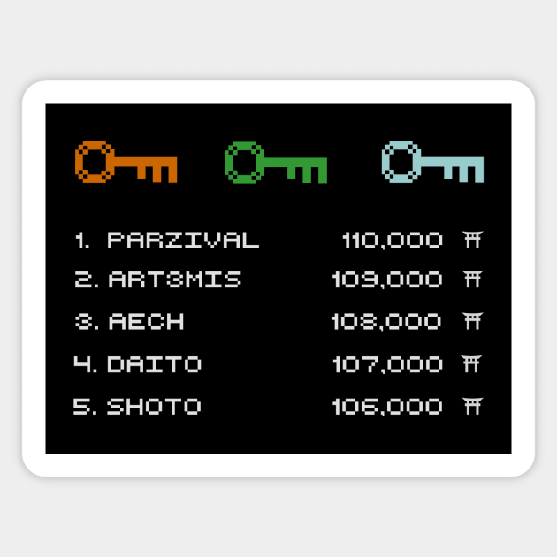 Ready Player One Leaderboard - Ready Player One - Sticker | TeePublic