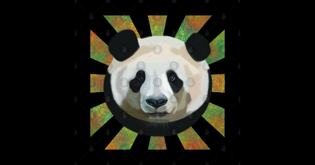 Striking Panda on Atomic bubble ray - Panda Bear - Sticker | TeePublic