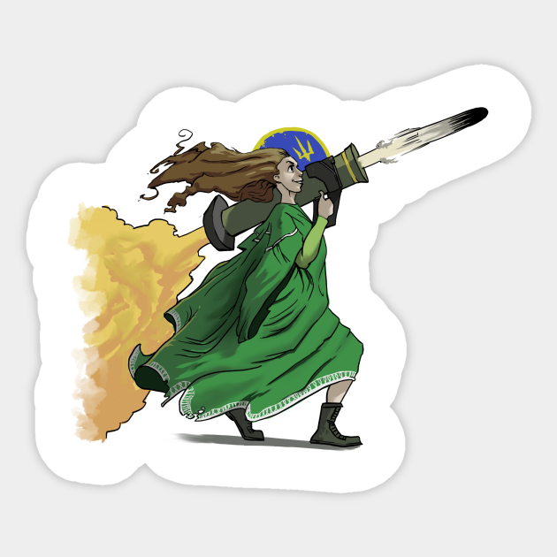 St. Javelin, Protector of Ukraine - Saint Javelin - Sticker | TeePublic