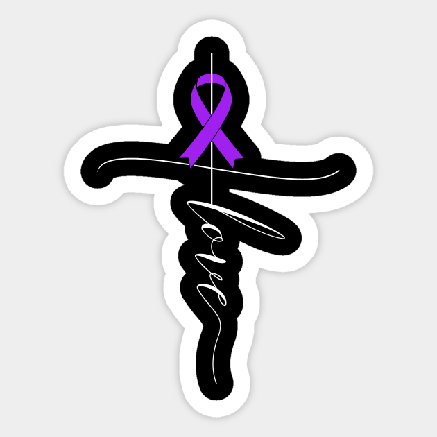 Gynecological Cancer Awareness Love Purple Ribbon Gift - Gynecologic ...