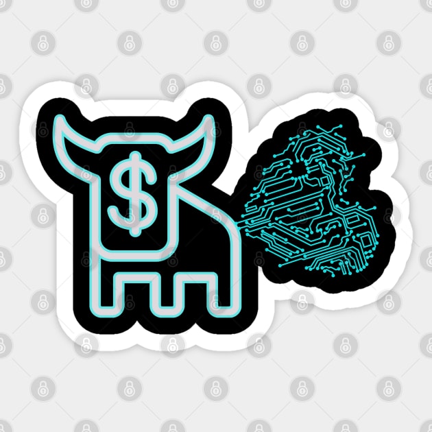 bull blockchain fart - Bull - Sticker | TeePublic