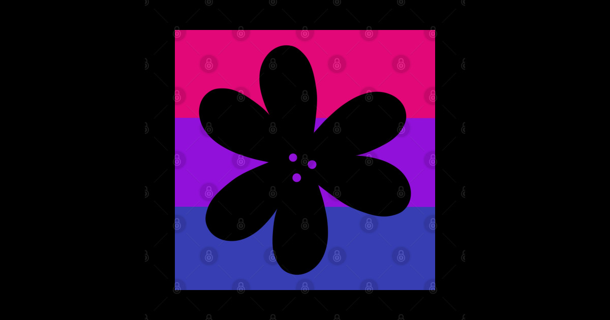Flower Outline - discreet bisexual pride flag - Flower - Sticker ...