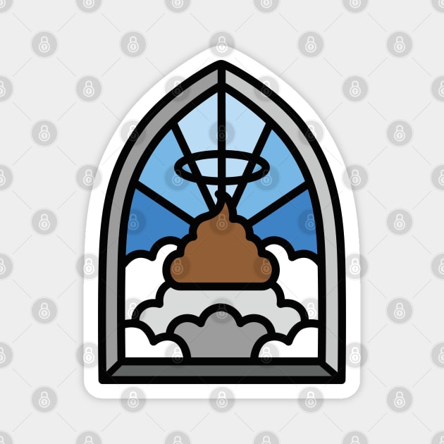 Holy Shit stained glass Church funny poop pun meme - Holy Shit - Magnet ...