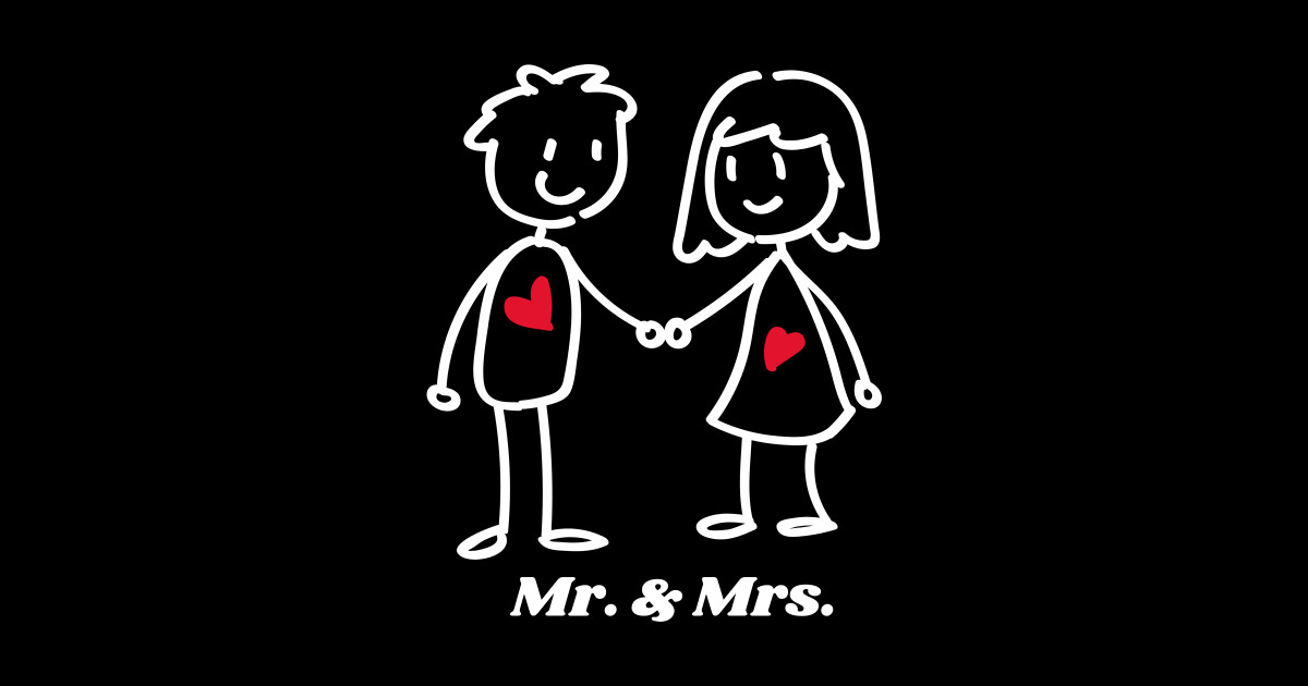 Mr. & Mrs. Cartoon Couple - Valentine - T-Shirt | TeePublic