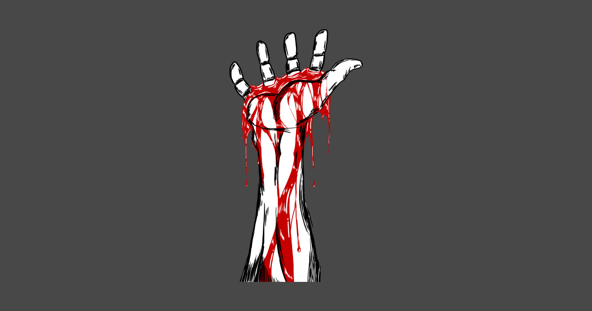Hand With Dripping blood - Edgy Design - T-Shirt | TeePublic
