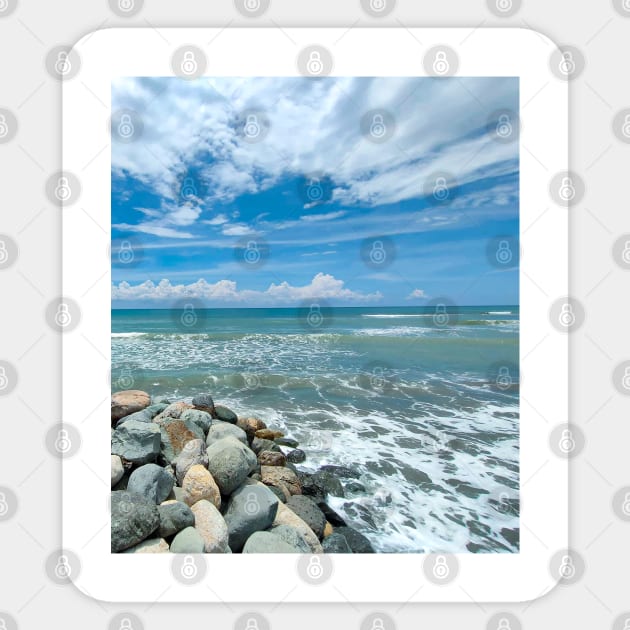 Beach front stones - Beach Stones - Sticker | TeePublic