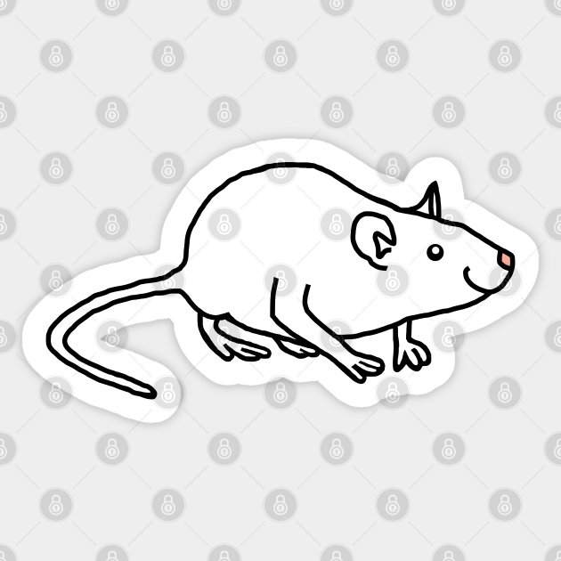 White Rat - White - Sticker | TeePublic