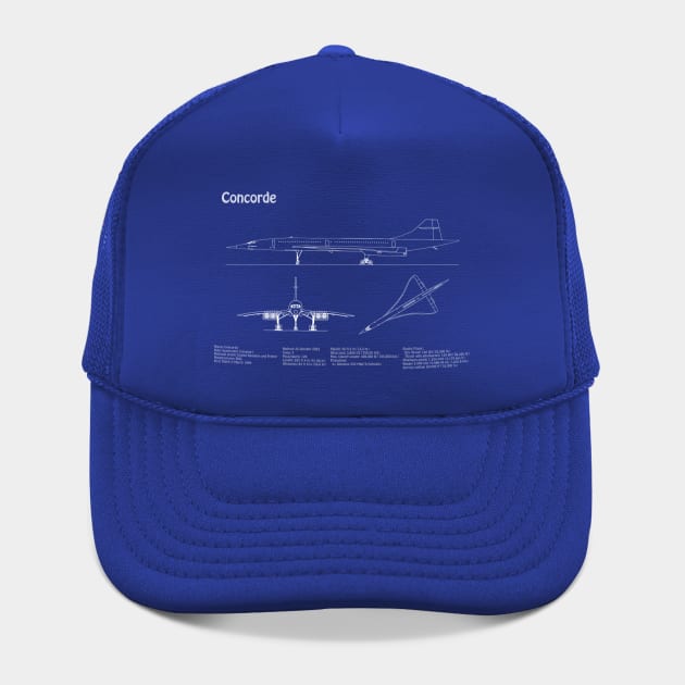 Concorde - Airplane Blueprint - ABpng - Concorde - Hat | TeePublic