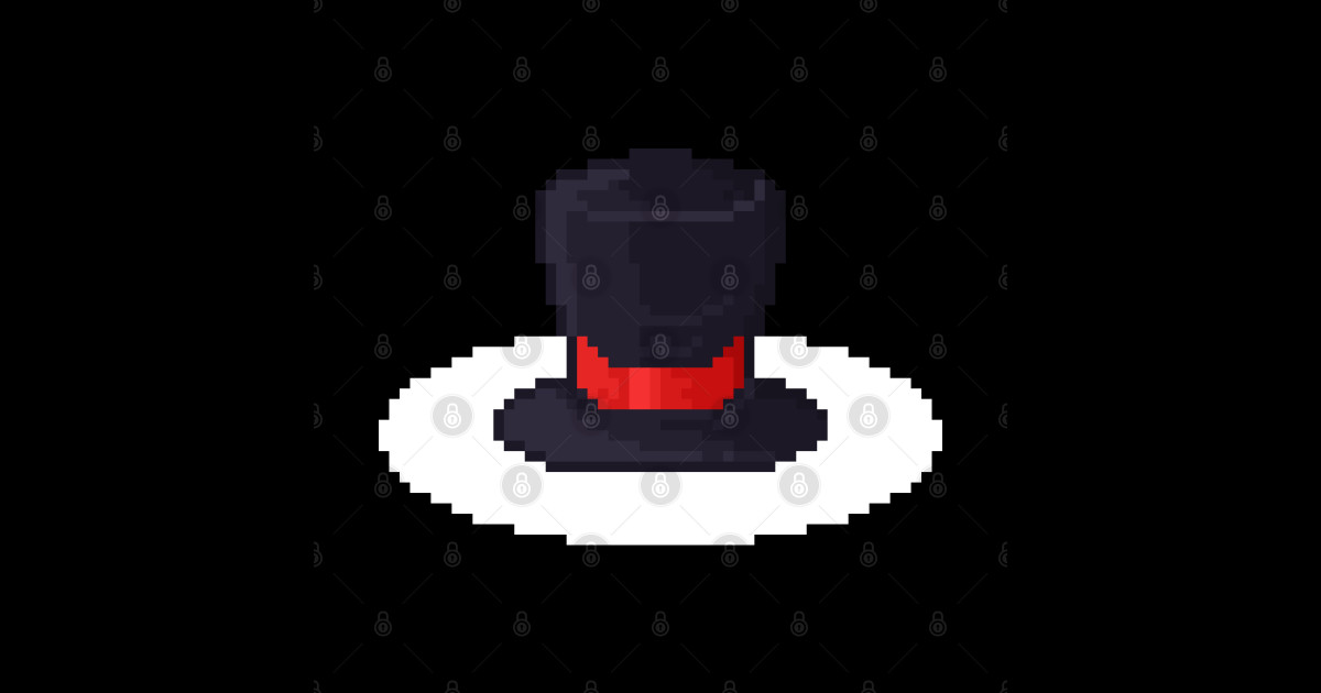 Pixel Art Top Hat - Magician - Sticker | TeePublic