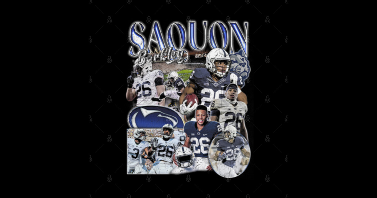 Saquon Barkley College Retro Vintage - Saquon Barkley - Posters and Art ...